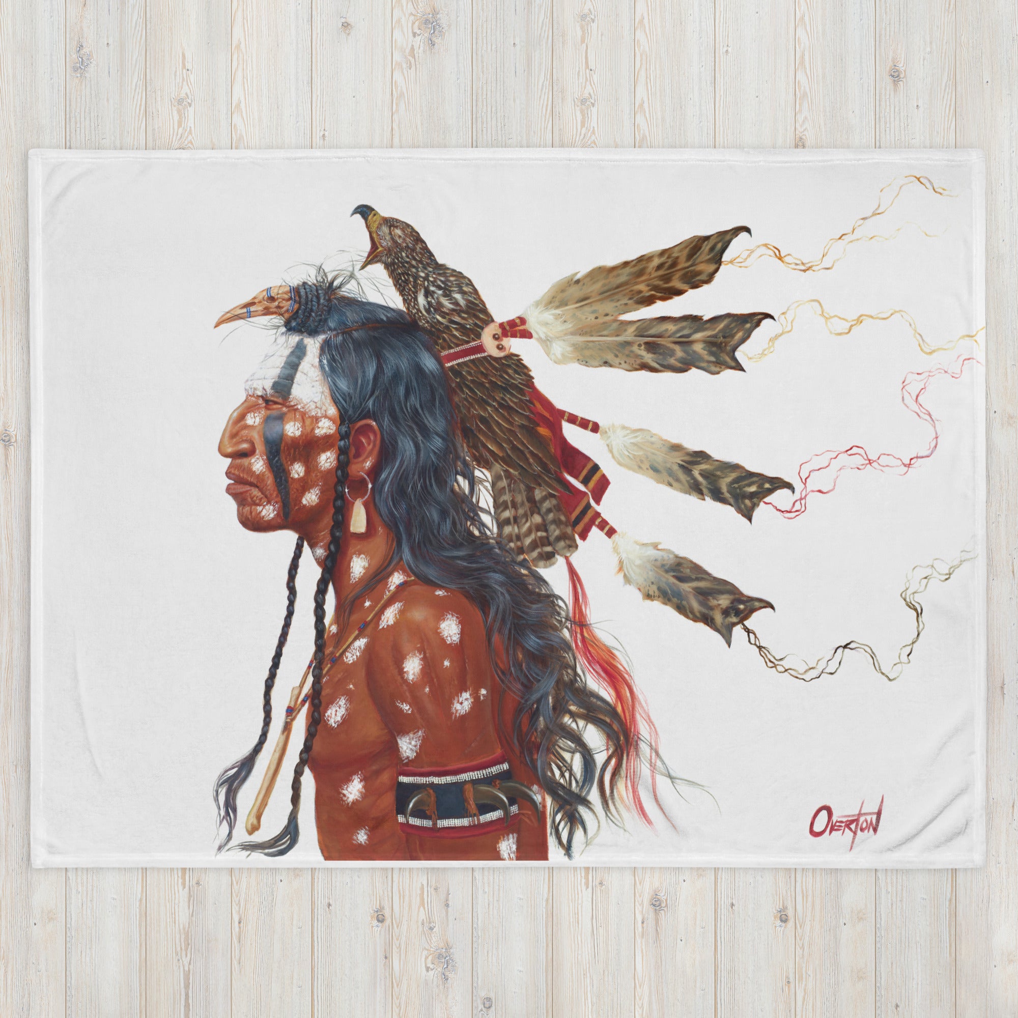 BRAVE WOLF AND THE MEDICINE HAWK | Throw Blanket – Greg Overton Fine ...
